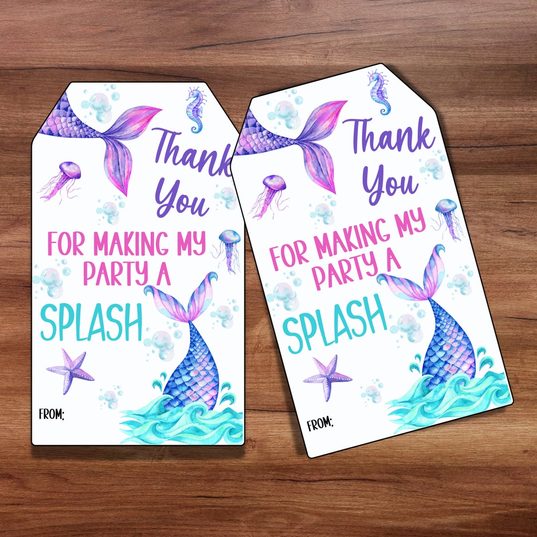 Mermaid Tag, Mermaid Party Favor Tags, Mermaid Birthday Party, Mermaid ...