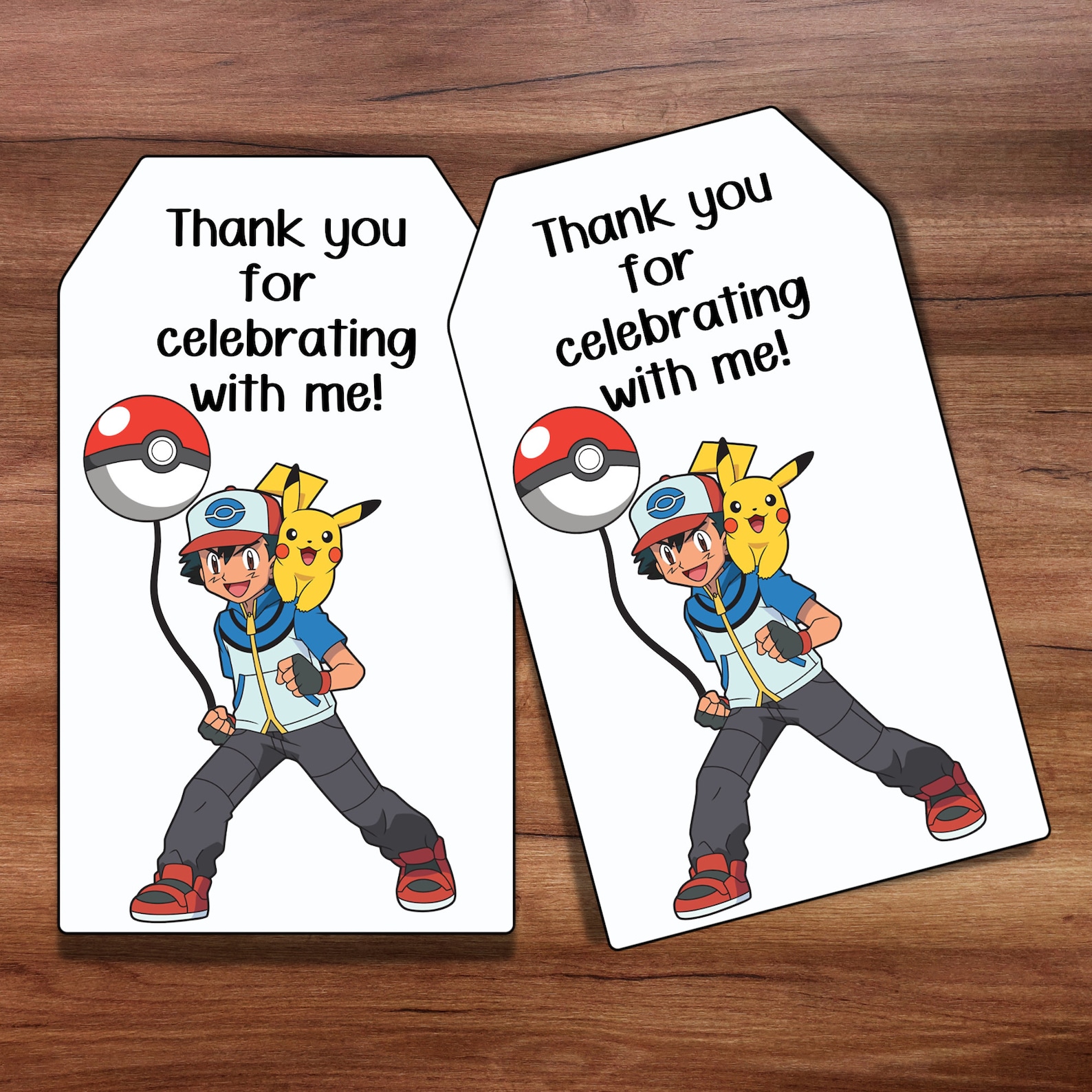 Pokemon Thank You Tags, Pikachu Thank You, Pokeball Tags, Pokemon Party ...