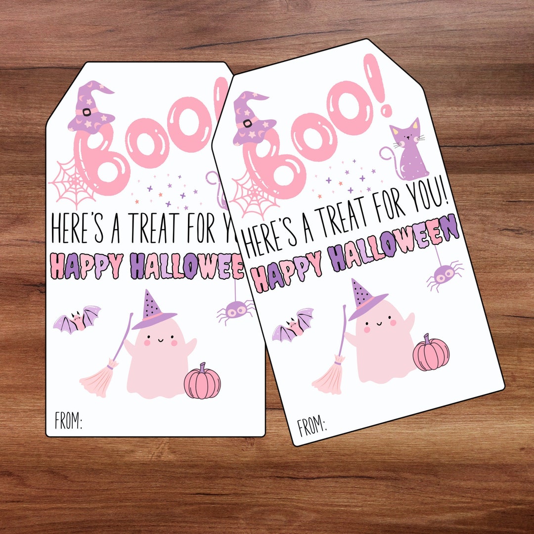 Pastel Halloween Favor Tags, Boo Halloween Tags, Halloween Trick or ...