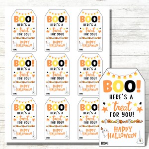 Halloween Treat Tags, Boo Halloween Tags, Candy Corn Gift Tag Halloween ...