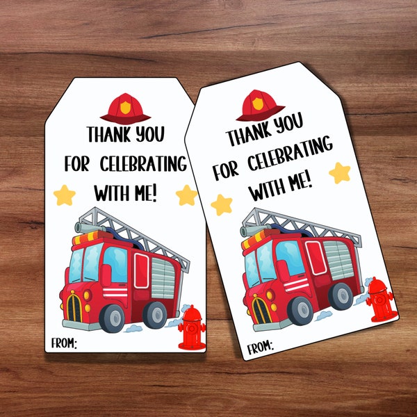 Firefighter Thank You Stickers - Etsy