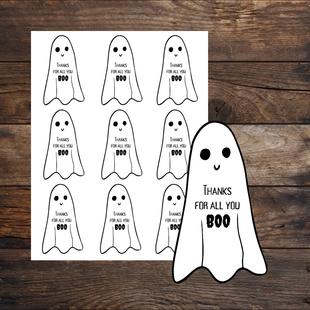 Halloween Teacher Gift Tag, Ghost Gift Tags, Halloween Thank You ...