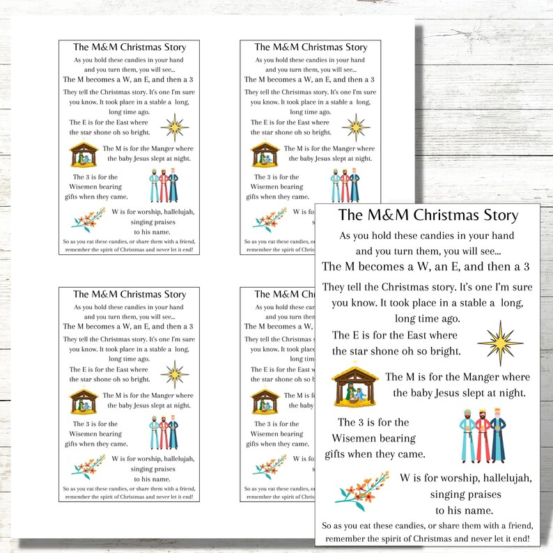Nativity Legend Christmas Printables Tags Ministering Story - Etsy