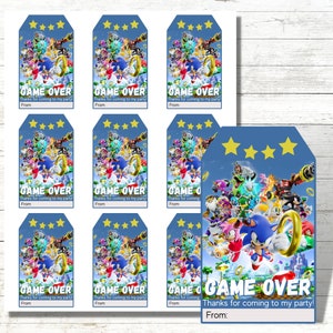 Sonic Thank You Tag, Sonic Birthday Party, Sonic Party Favor Tags ...
