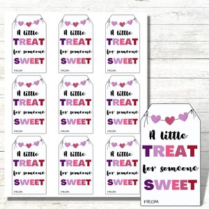 Valentines Day Tag, A Little Treat for Someone Sweet, Valentine Gift ...