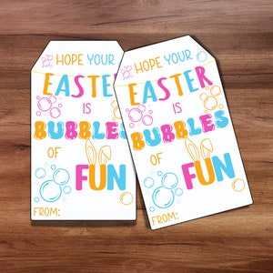 Easter Bubbles Tag, Bubbles of Fun Easter Class Favor, School Party ...