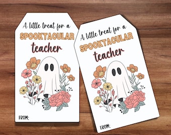 Halloween Treat Tag, Fab-boo-lous Teacher, Halloween Cookie Tags ...