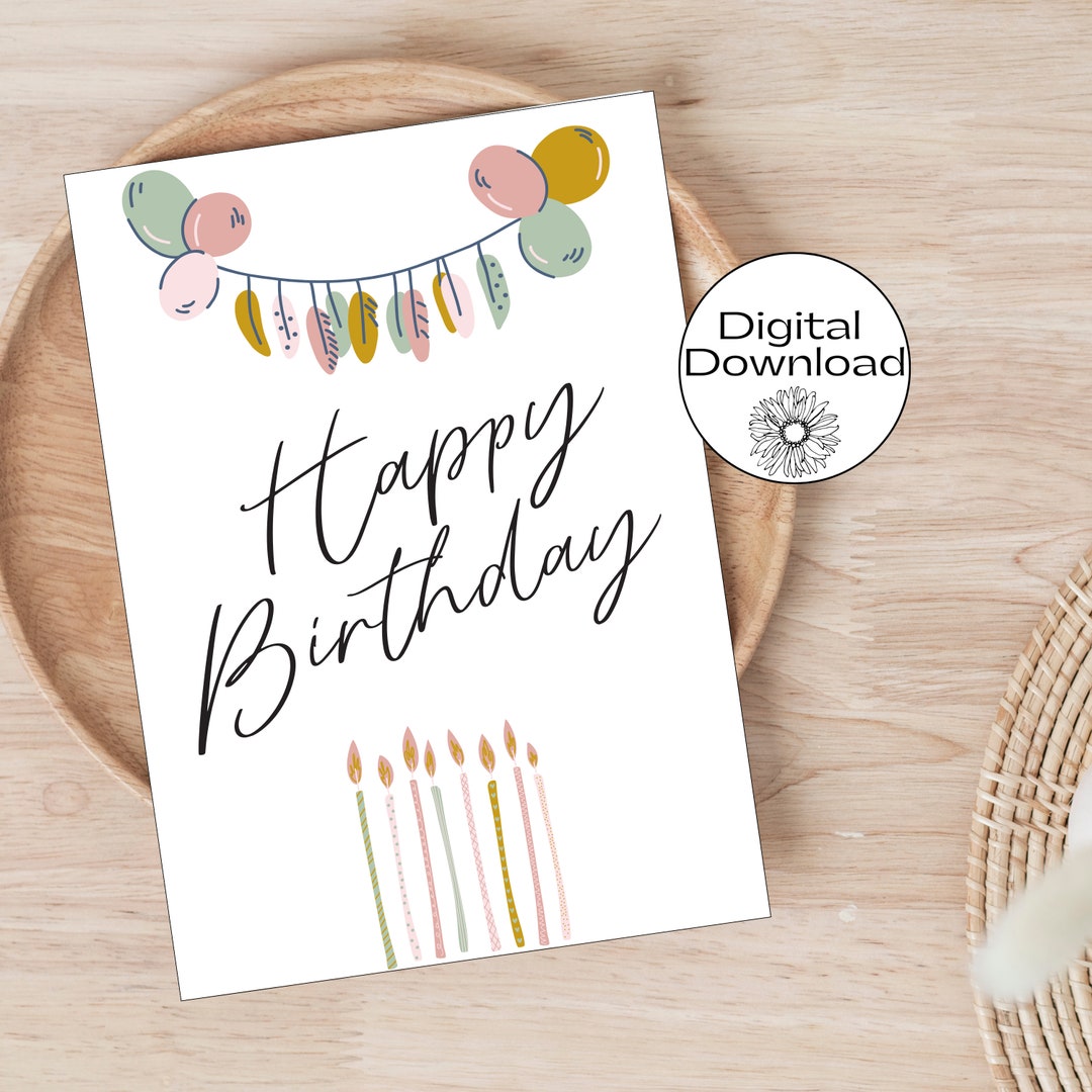 Happy Birthday Card, Aesthetic Happy Birthday Card, Birthday Candles, Birthday Card for Niece ...