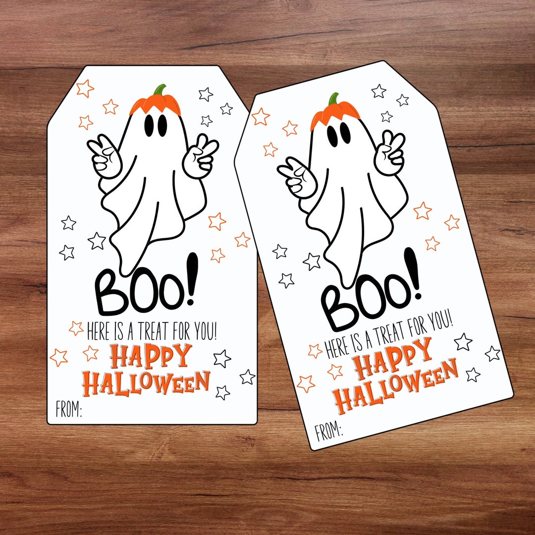 Halloween Favor Tags, Boo Basket Classroom Gift, Trick or Treat Favor ...
