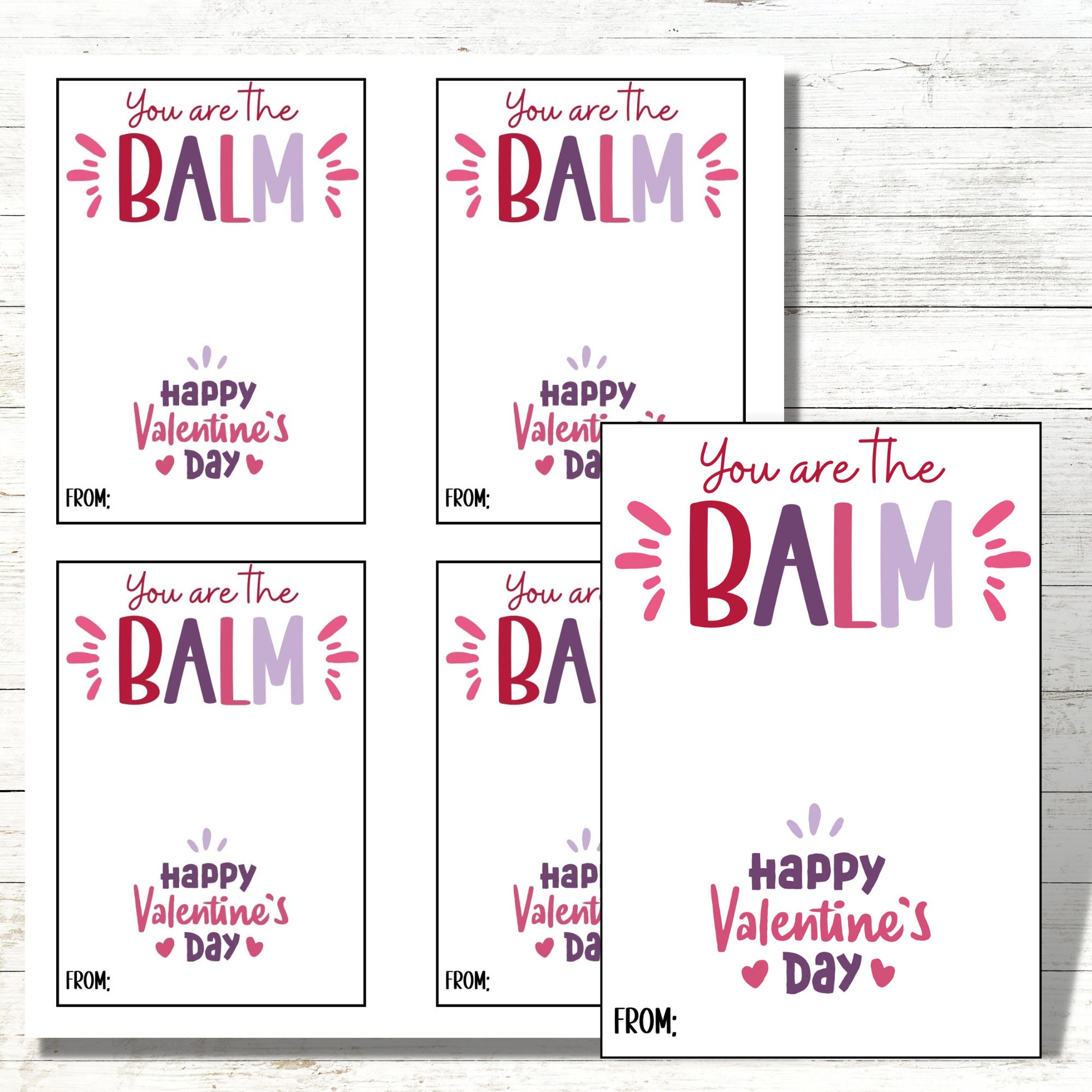 You're the Balm Valentine Gift Tag, Lip Balm Holder, Lip Balm Valentine ...