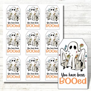 You've Been Booed, Happy Halloween, Cute Ghost Gift Tag, Candy Ghost ...