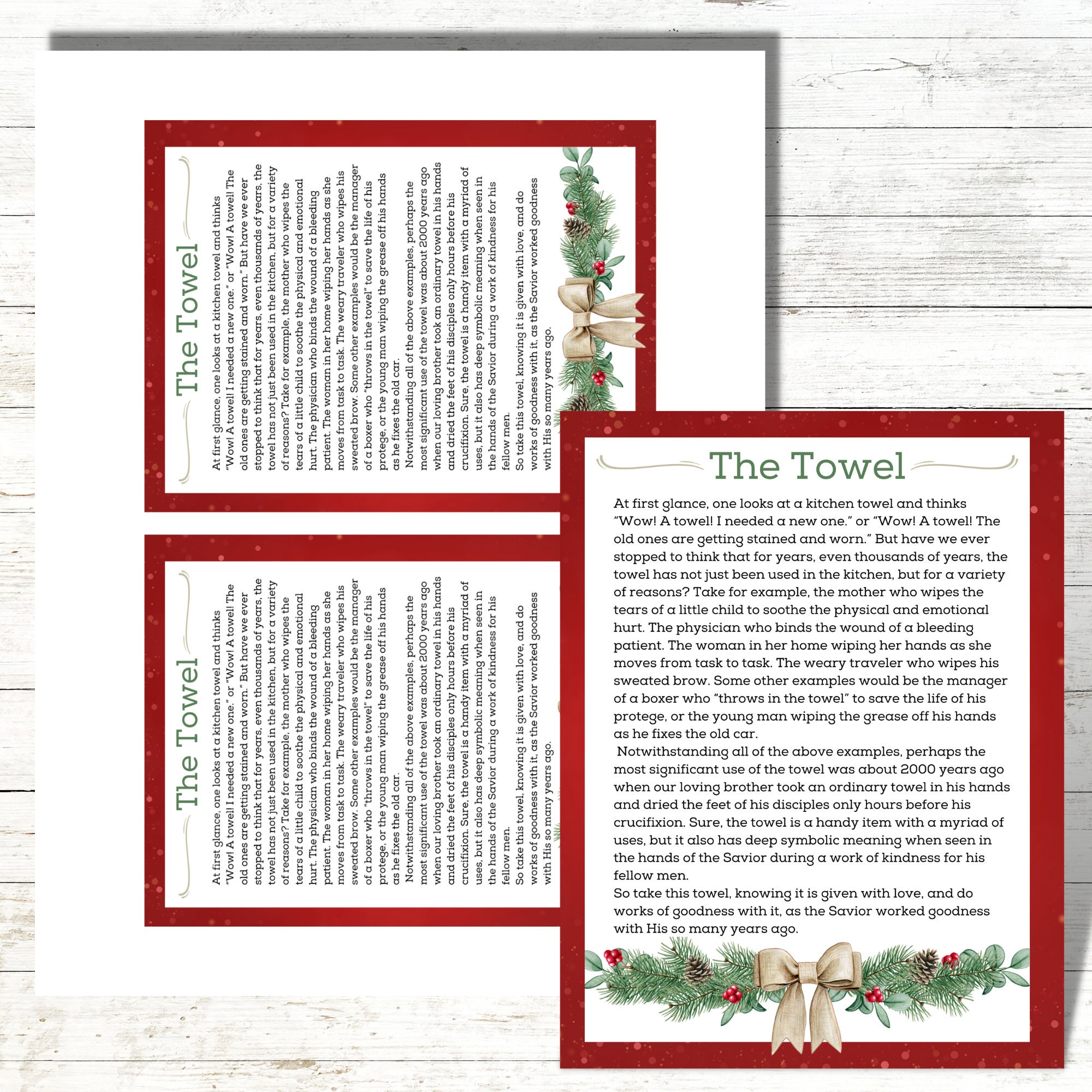 Christmas Towel Story, Ministry Christmas Gift, Christmas Story ...