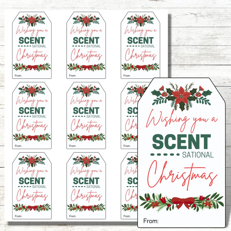 Wishing You a Scentsational Christmas, Soap Gift Tag, Candle Tag ...