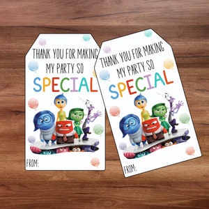 Inside Out 2 Favor Tags, Inside Out Treat Tags, Kid Party Gift Tag ...