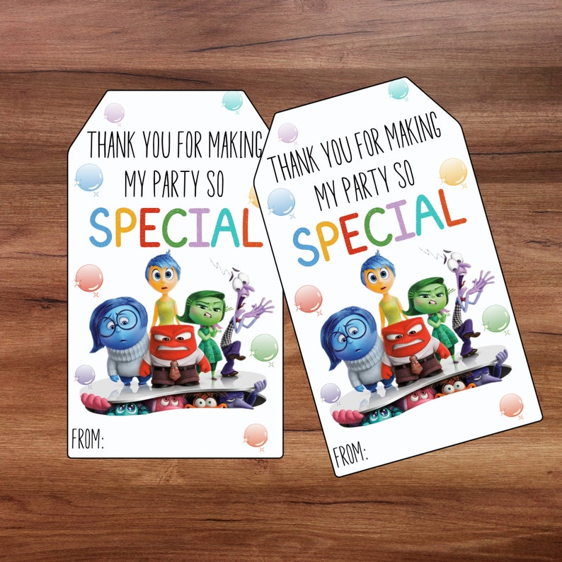 Inside Out 2 Favor Tags, Inside Out Treat Tags, Kid Party Gift Tag ...