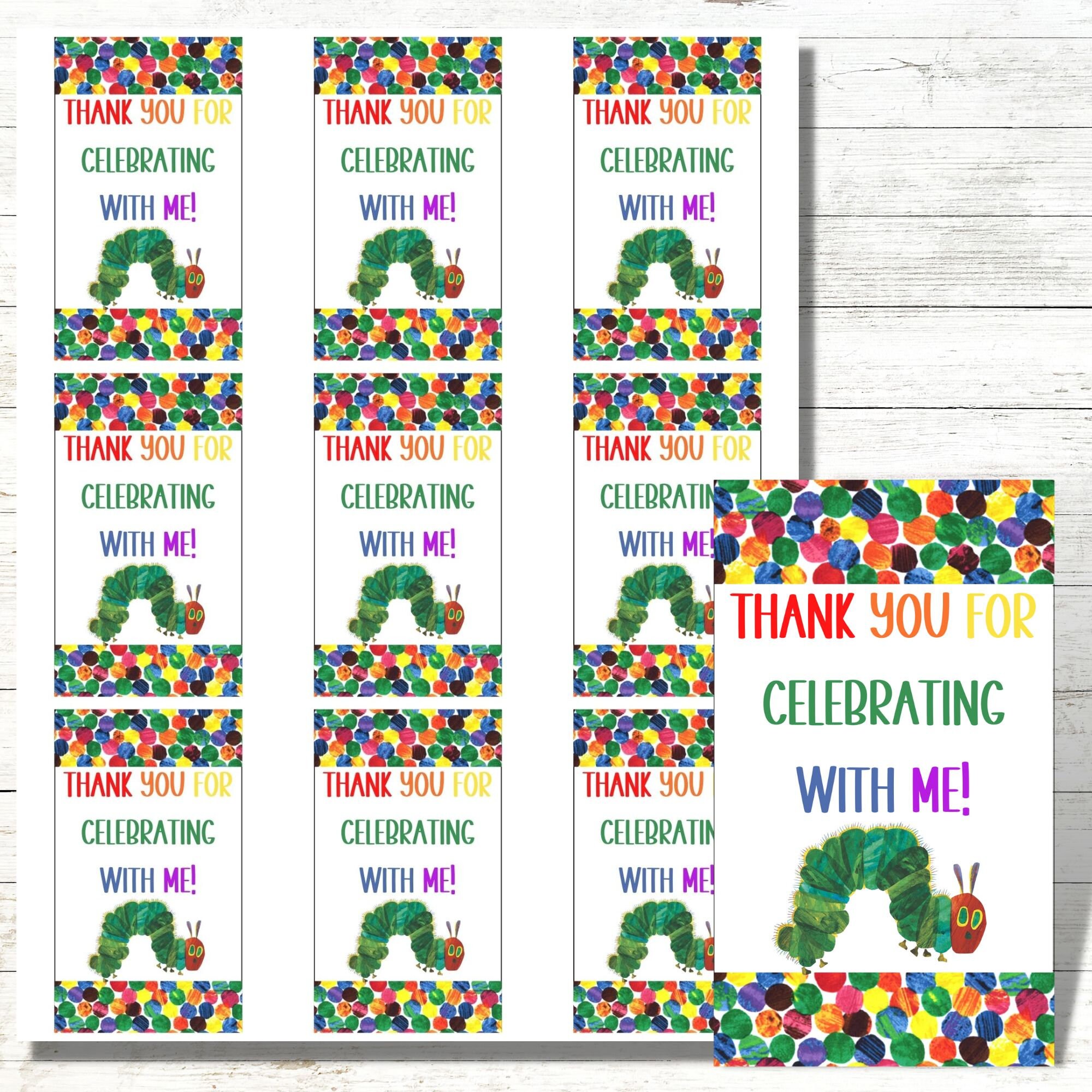 Very Hungry Caterpillar Thank You Tags, Caterpillar Party, Butterfly ...
