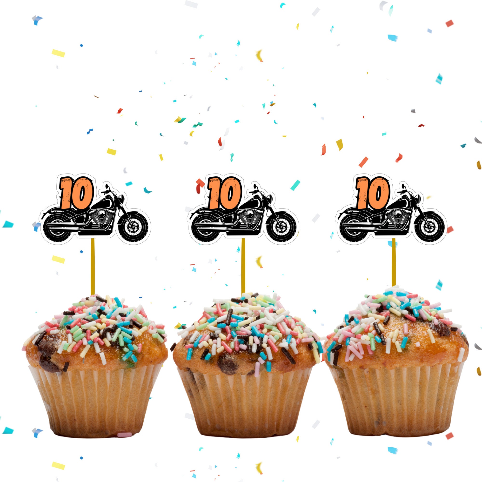 Printable Motorcyle Cake Topper Motorcyle Cupcake Toppers - Etsy