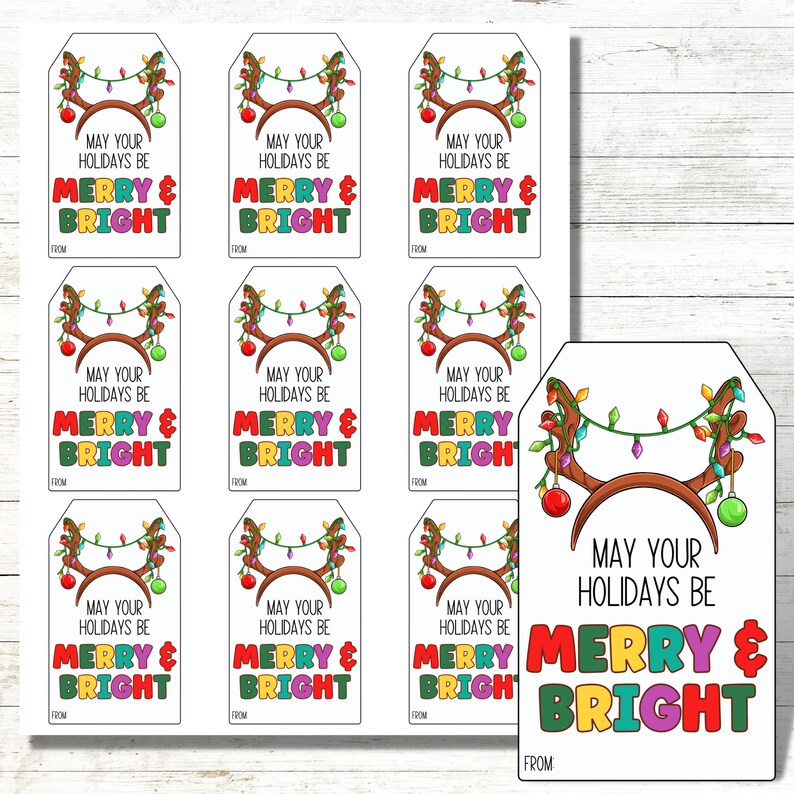 May Your Holidays Be Merry and Bright Gift Tag, Teacher Christmas Tag ...