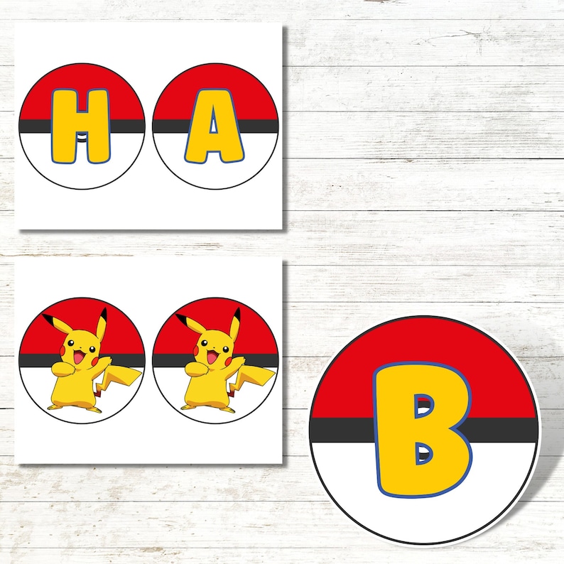 Printable Pokemon Banner, Pikachu Banner, Pokeball Banner, Pokemon ...