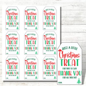 Holiday Appreciation Gift Tags, Christmas Treat Thank You Tag ...