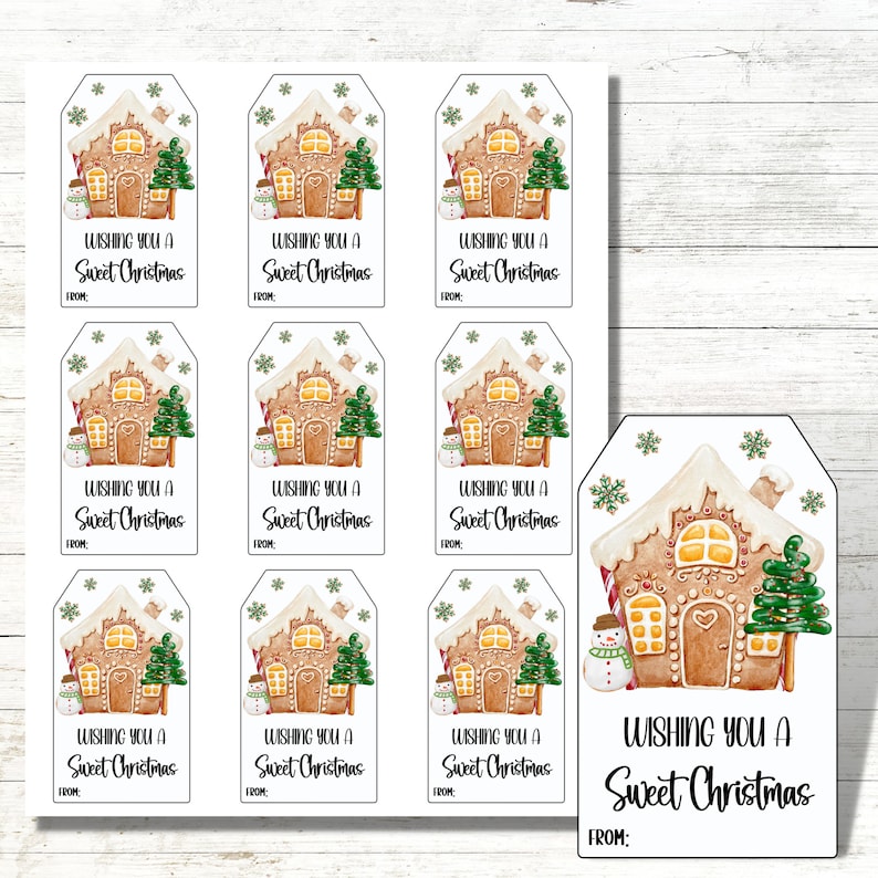 Sweet Christmas Gift Tag, Printable Holiday Favor Tag, Neighbor Cookie ...
