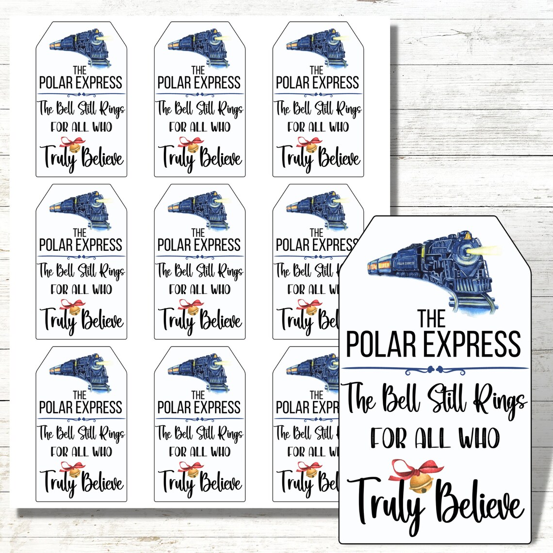 Polar Express Gift Tags, Merry Christmas Tags, Polar Express Treats ...
