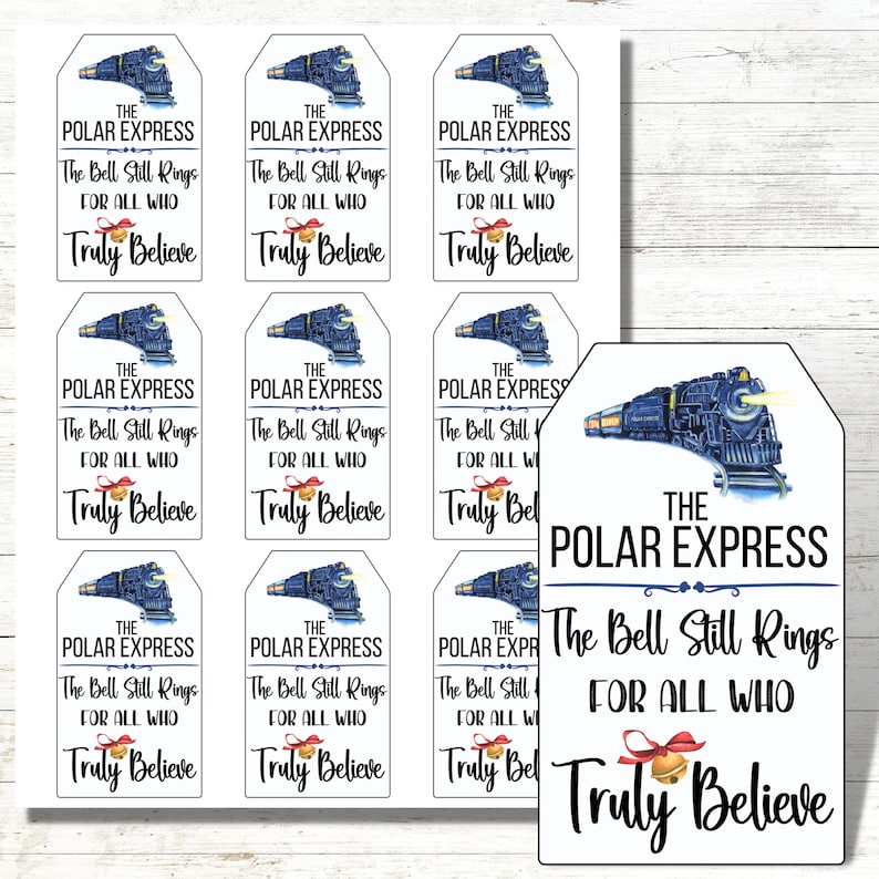 Polar Express Gift Tags, Merry Christmas Tags, Polar Express Treats ...