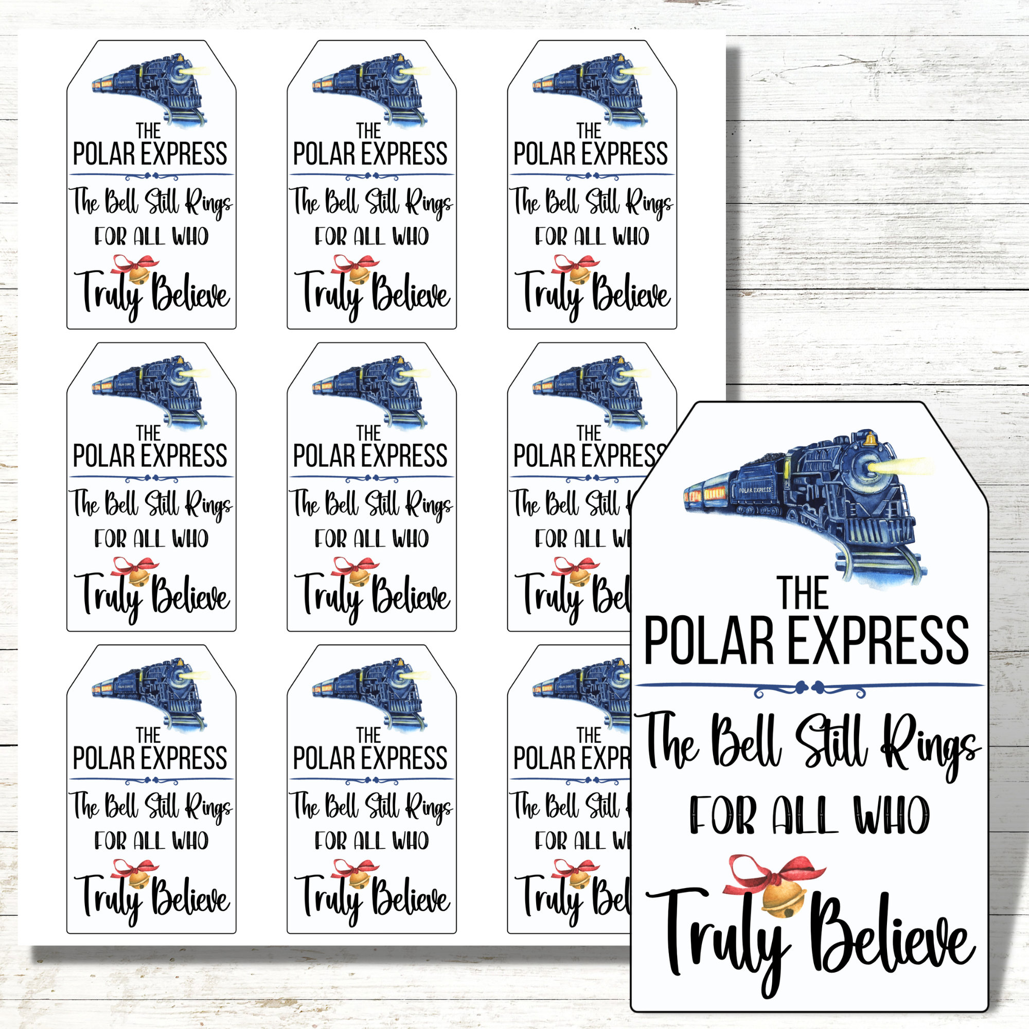 Polar Express Gift Tags, Merry Christmas Tags, Polar Express Treats ...