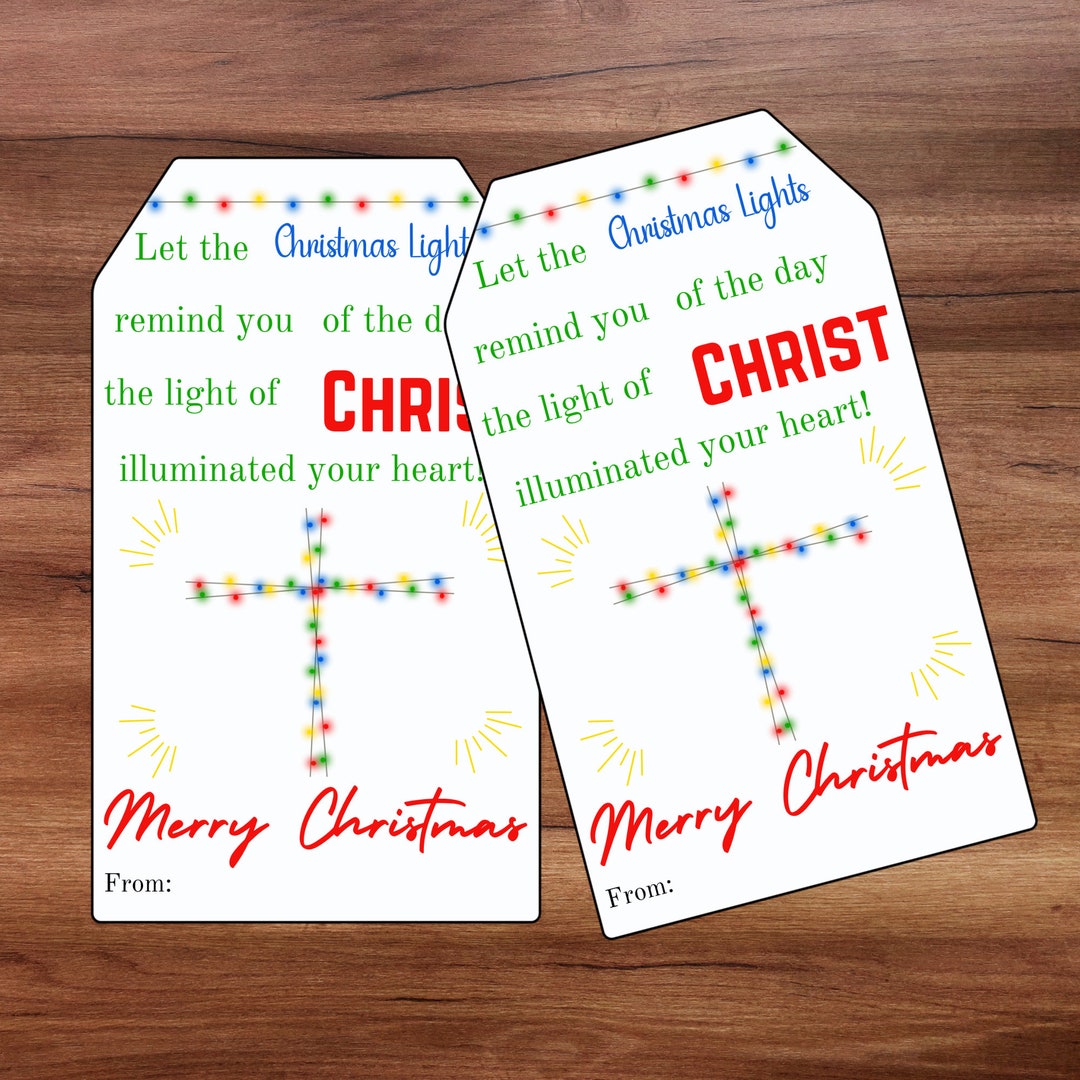 Light the World Printable Christmas Gift Tags, Bible Study Gift Tag ...