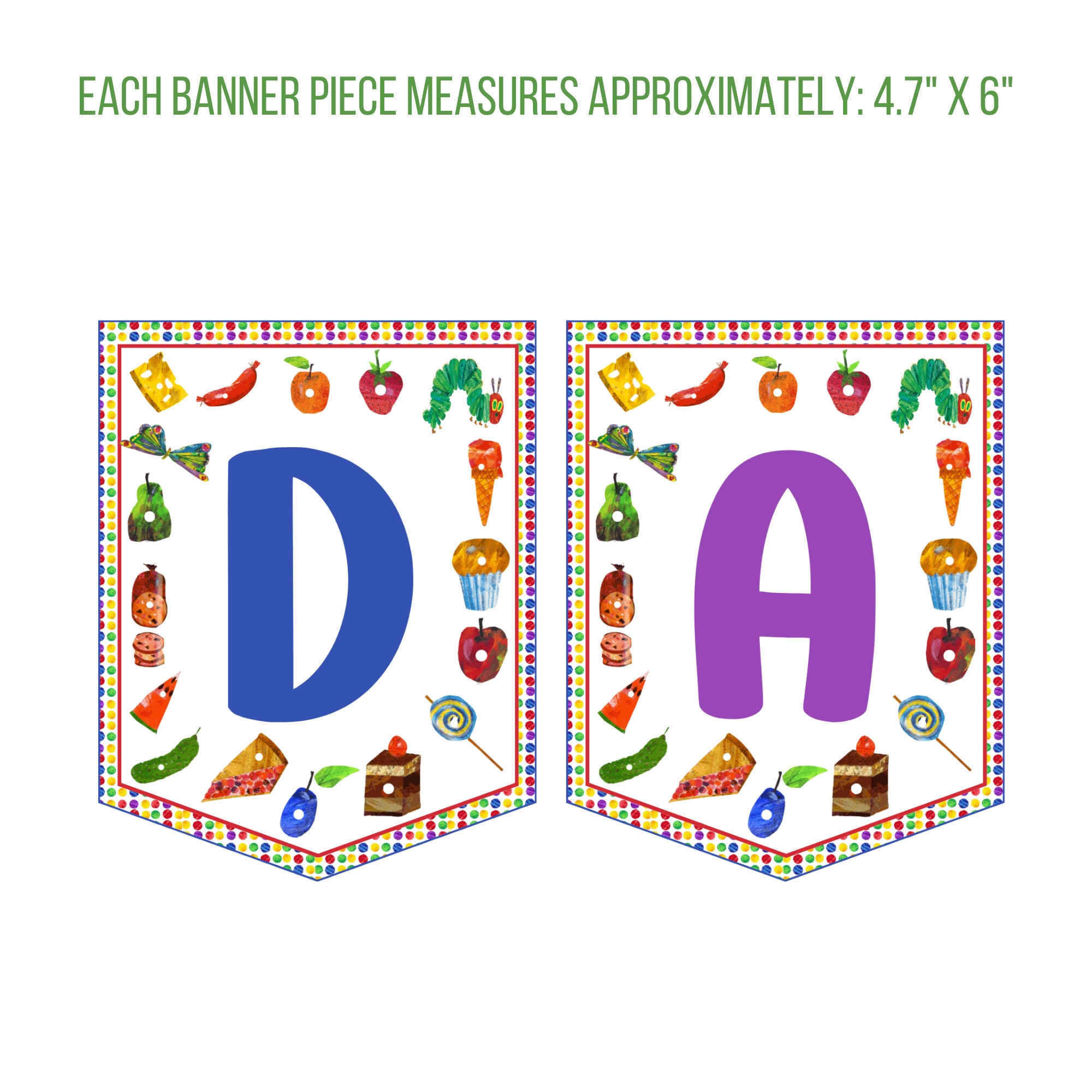 Very Hungry Caterpillar Printable Banner, Eric Carle Theme Party ...