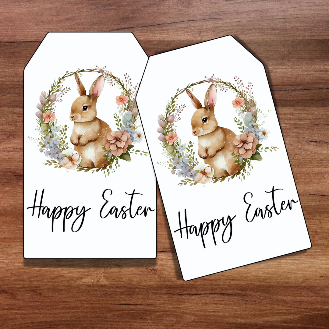 Bunny Easter Gift Tags, Easter Printable, Kids Easter Basket, Printable ...