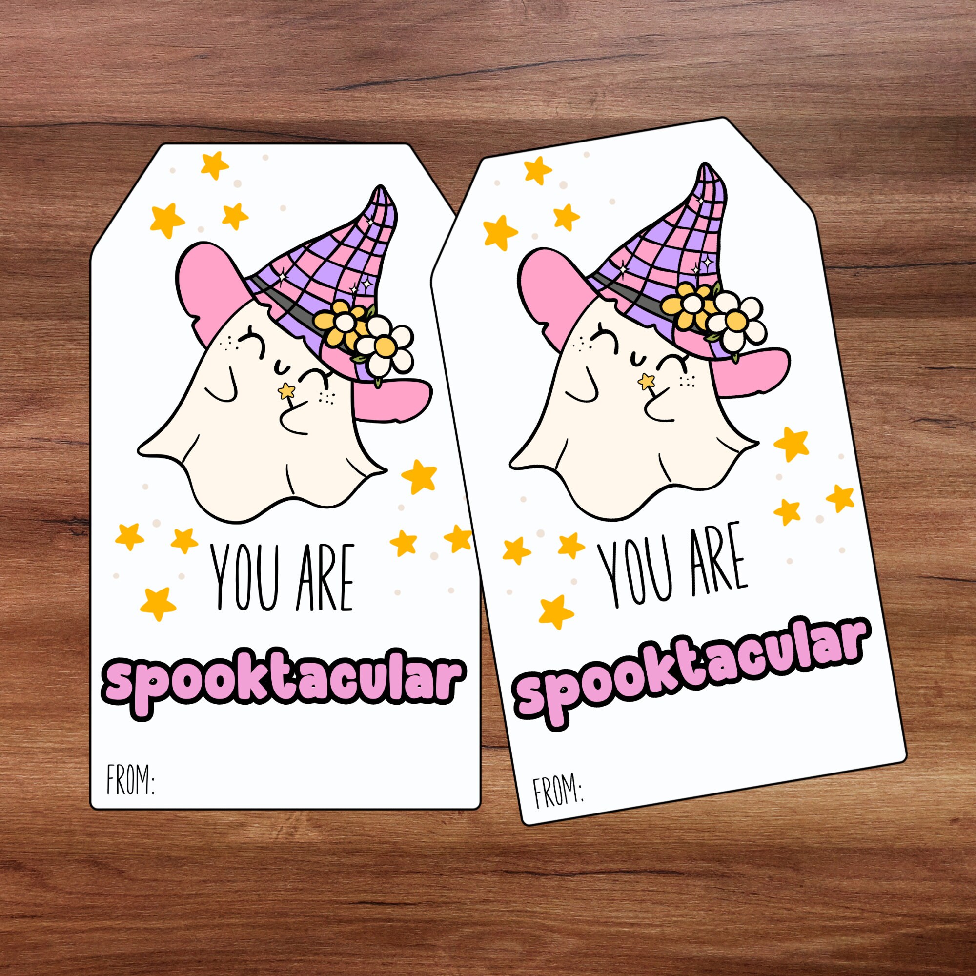 Cute Pink Ghost Tag, You Are Spooktacular, Retro Ghost, Classroom Treat ...