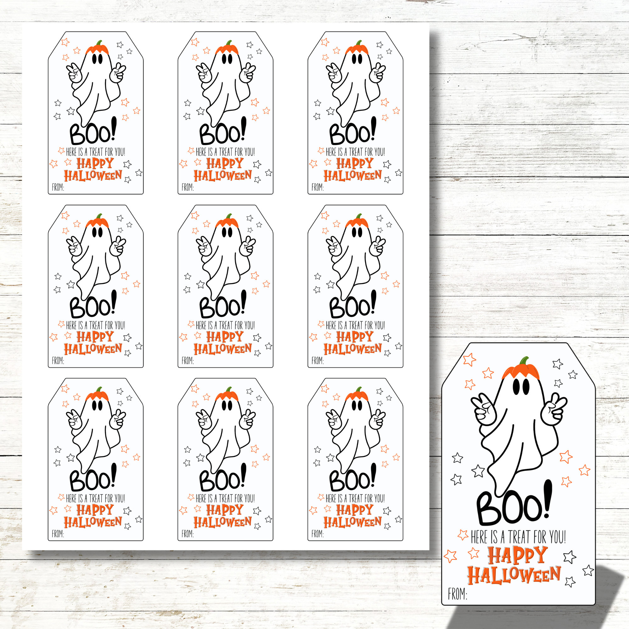 Halloween Favor Tags, Boo Basket Classroom Gift, Trick or Treat Favor ...
