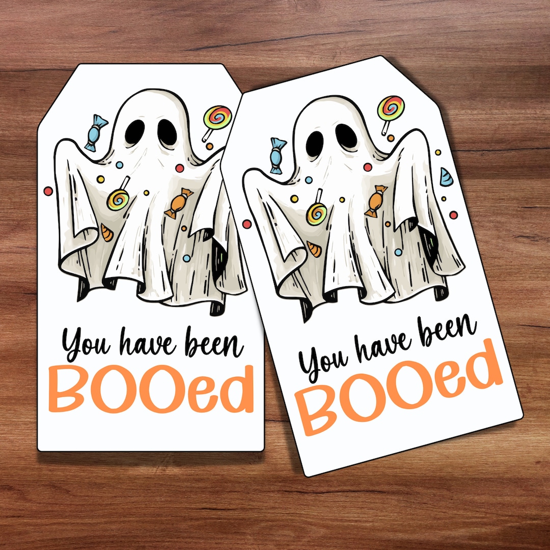 You've Been Booed, Happy Halloween, Cute Ghost Gift Tag, Candy Ghost ...