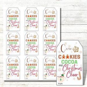 Christmas Classroom Gift Tags, C is for Cookies and Cocoa, Gift, Treat ...