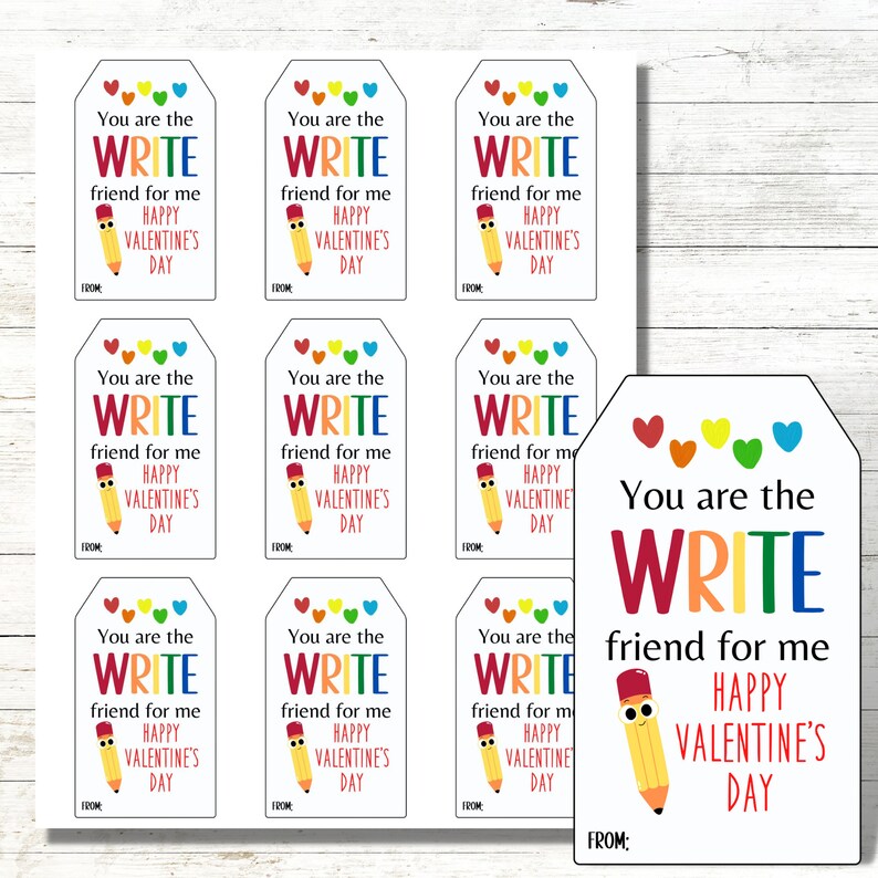 Pencil Valentines Day Card, You Are the Write Friend for Me ...