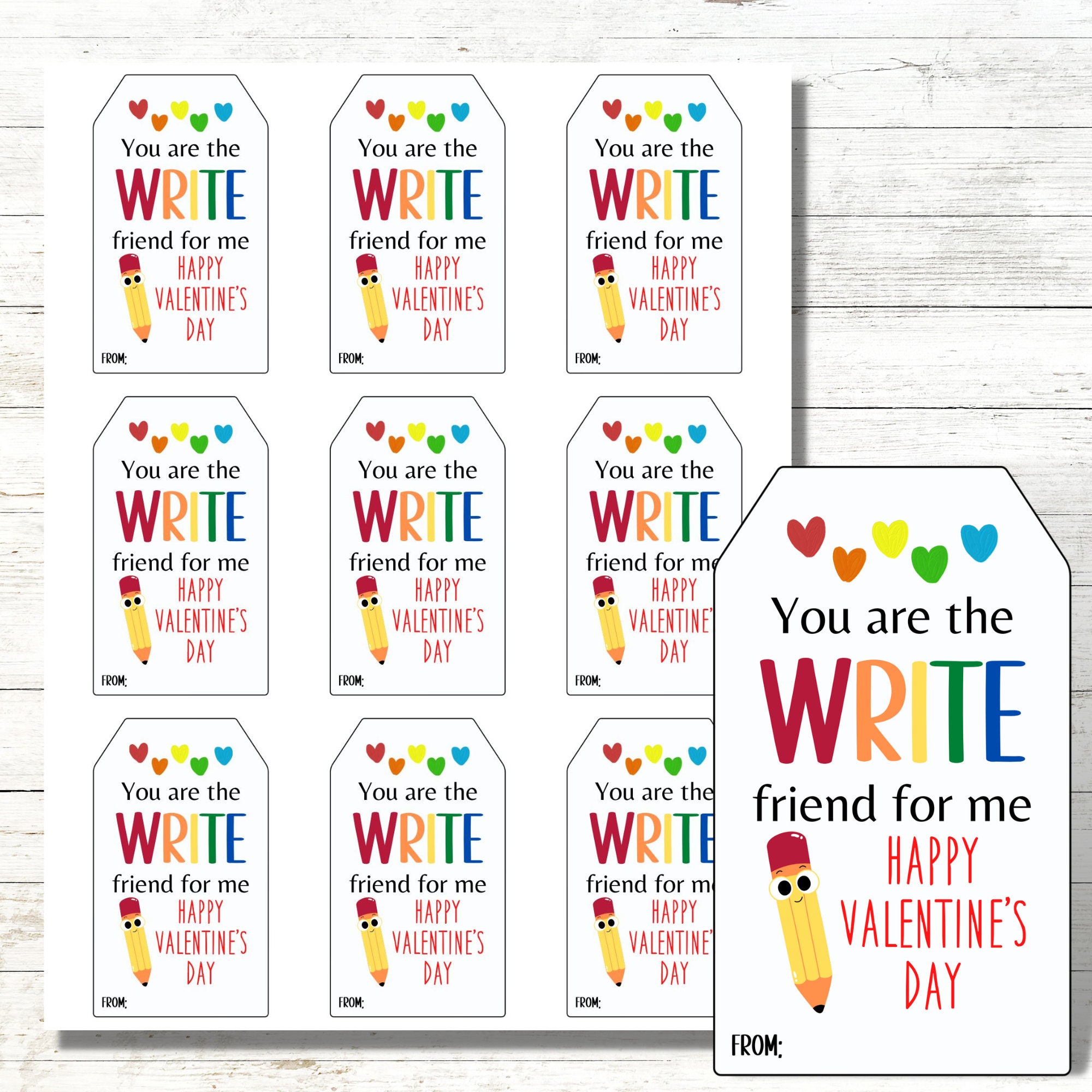 Pencil Valentines Day Card, You Are the Write Friend for Me ...