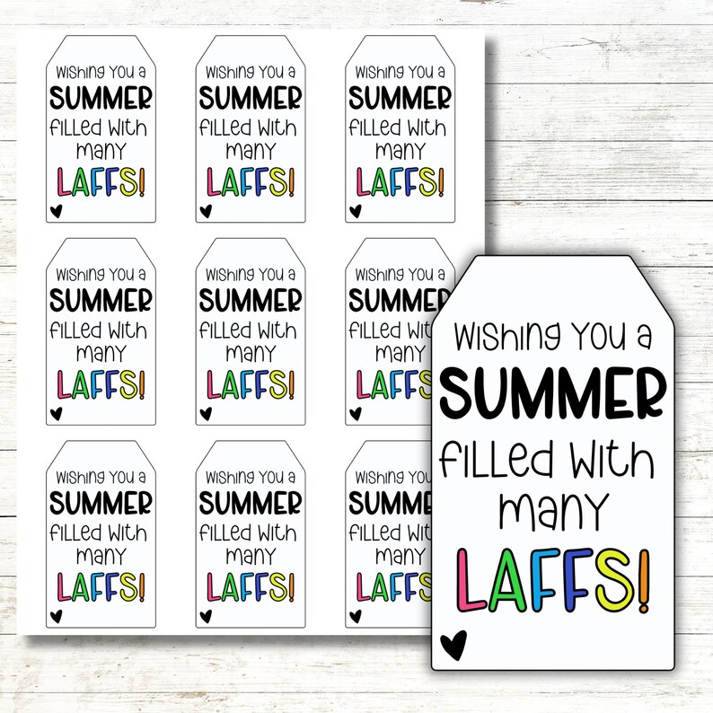 Laffy Taffy Treat Tags, Eng of Year Gifts, Student Gift, Treat Tags ...