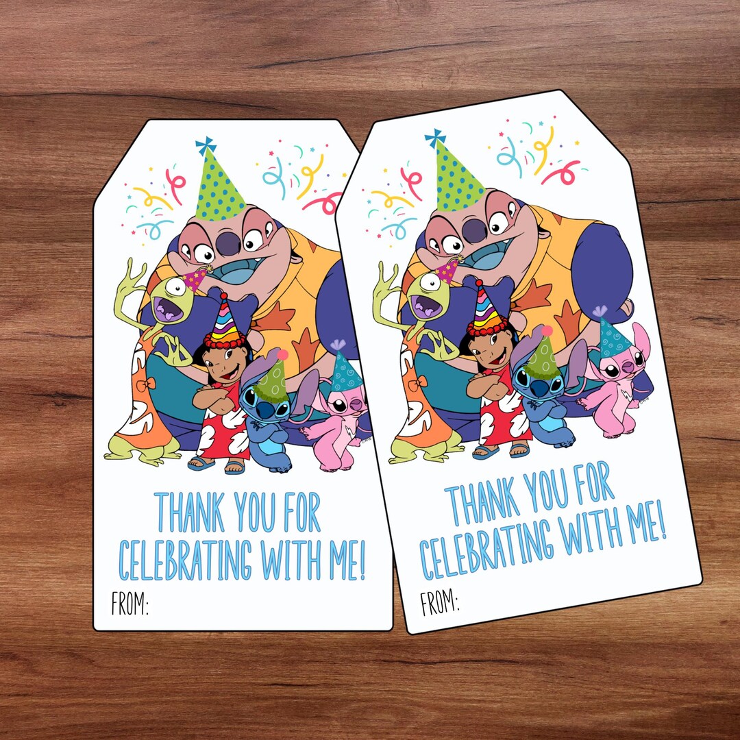 Lilo and Stitch Favor Tags, Lilo and Stitch Birthday, Stitch Decor ...