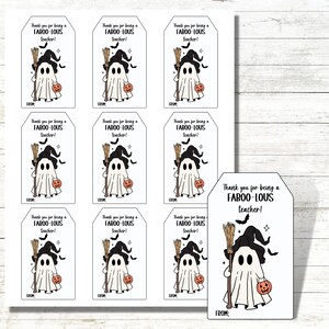 Faboolous Teacher Tag, Printable for Happy Halloween, Thank You ...