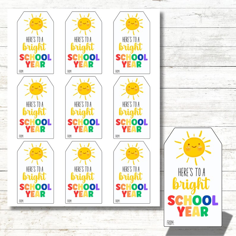 Here's to a Bright School Year Printable Tag, Highlighter Tag ...