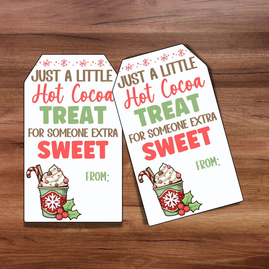 Hot Cocoa Christmas Gift Tag, Christmas Treat for Neighbor, Secret ...