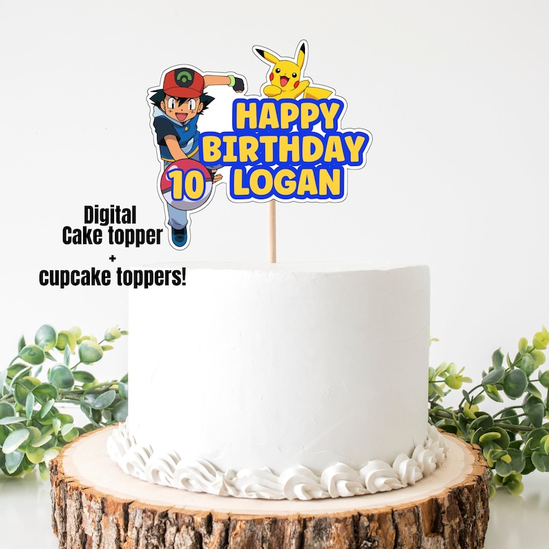 Pokemon Caketopper and Cupcake Toppers, Printable Pokemon Decor ...