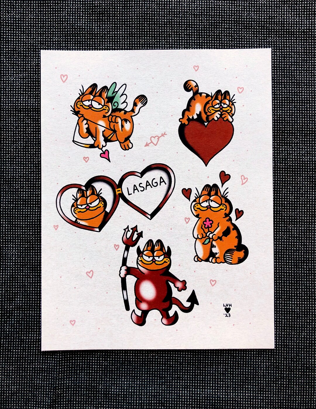 Garf in Luv Flash Sheet Print - Etsy