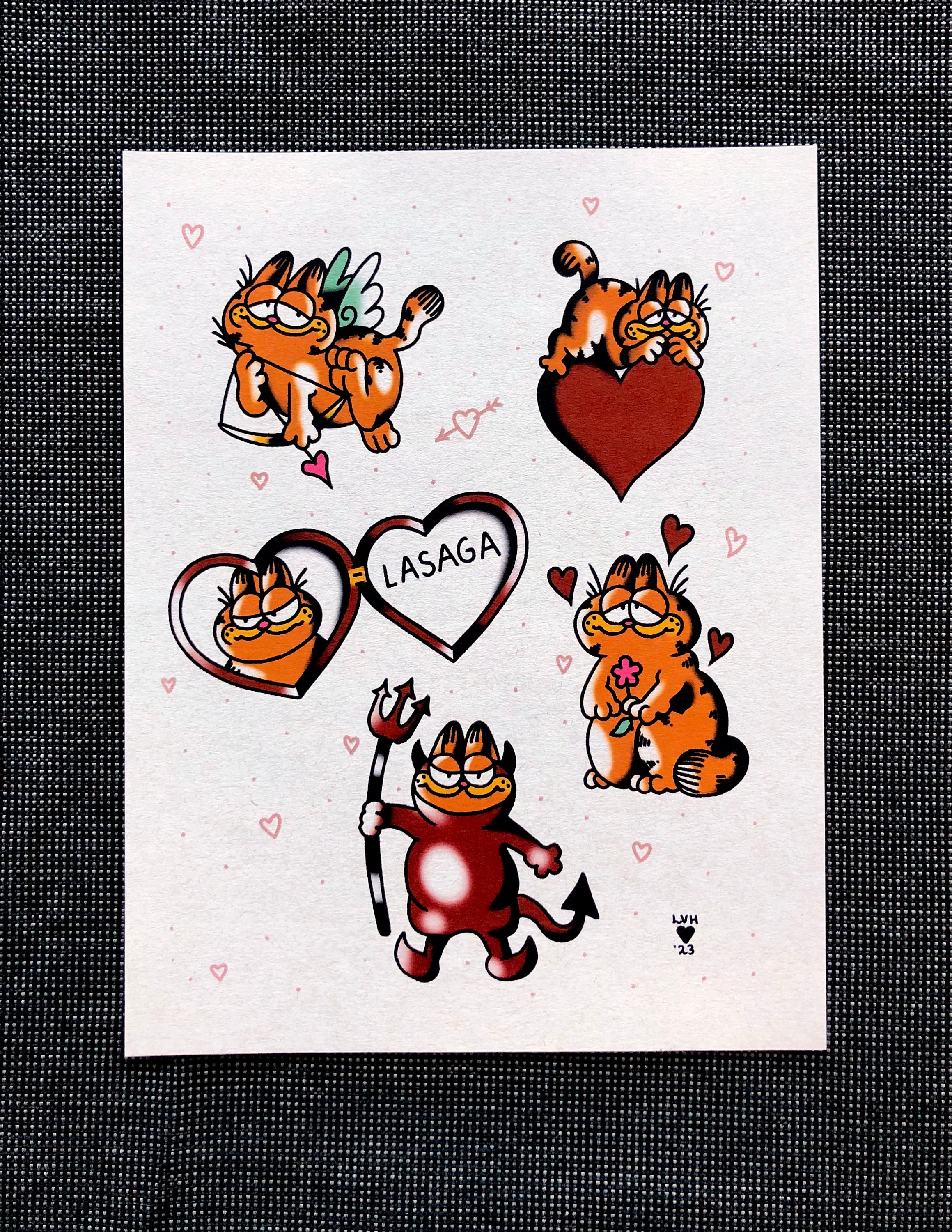 Garf in Luv Flash Sheet Print - Etsy