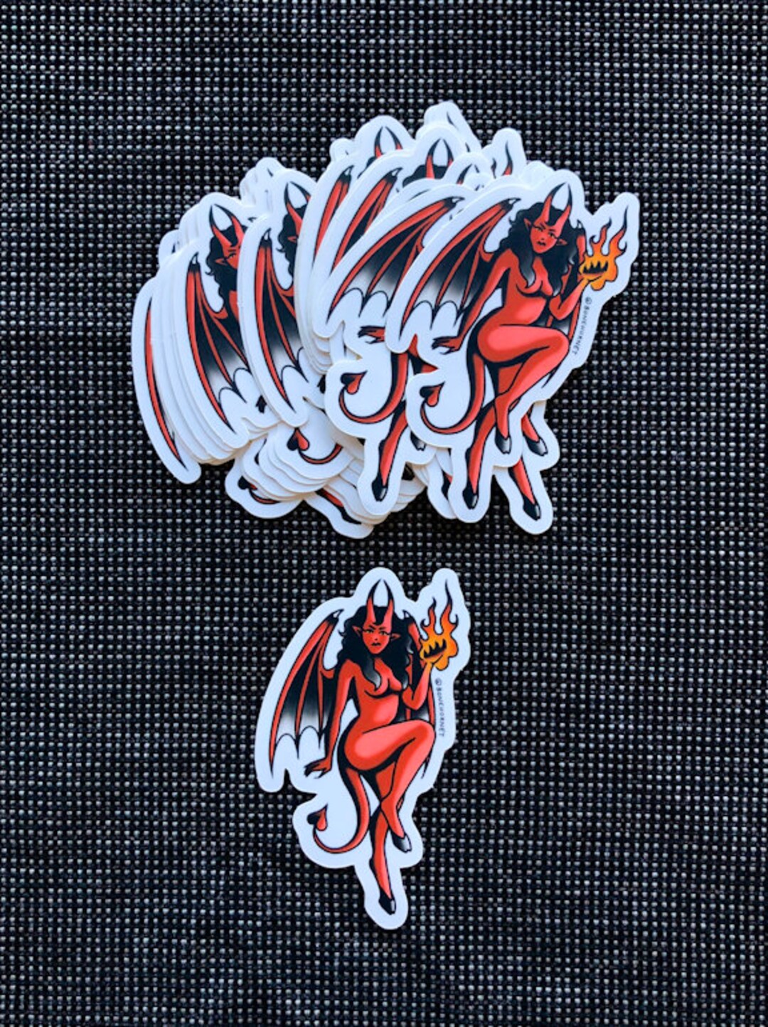 Devil Girl Pinup Sticker - Etsy