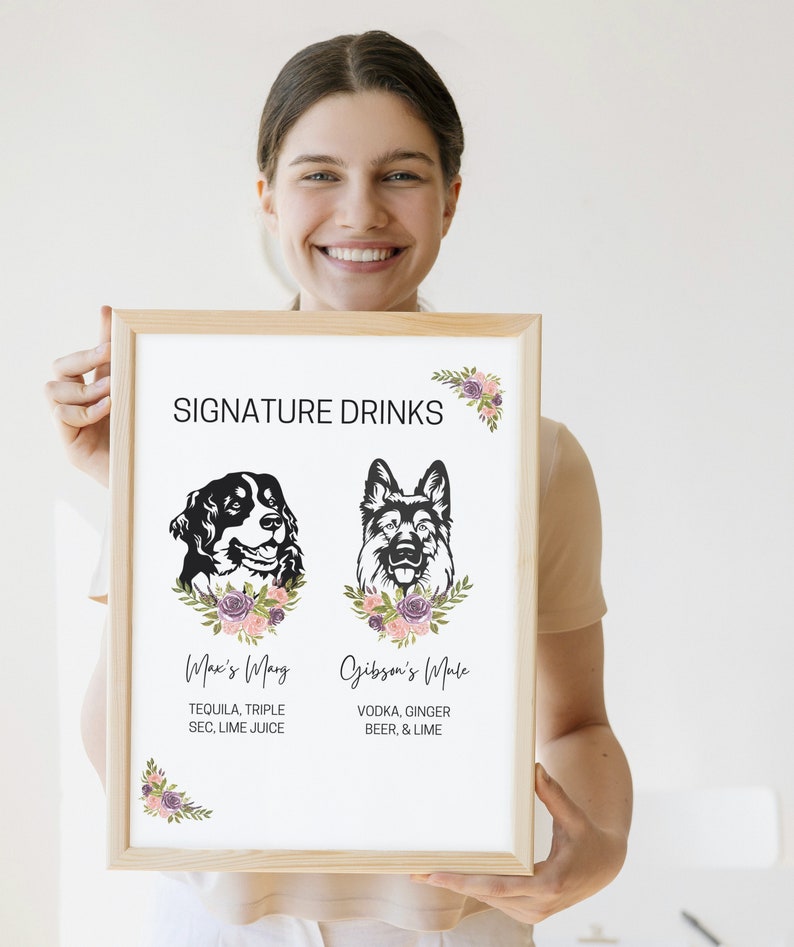 Two/multi Dog Signature Drink | Custom Printable Wedding Dog Bar Sign ...