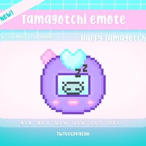 CUTE ANIMATED Tamagotchi Twitch Emotes / Sub Badges / Kawaii Bits Cheer ...