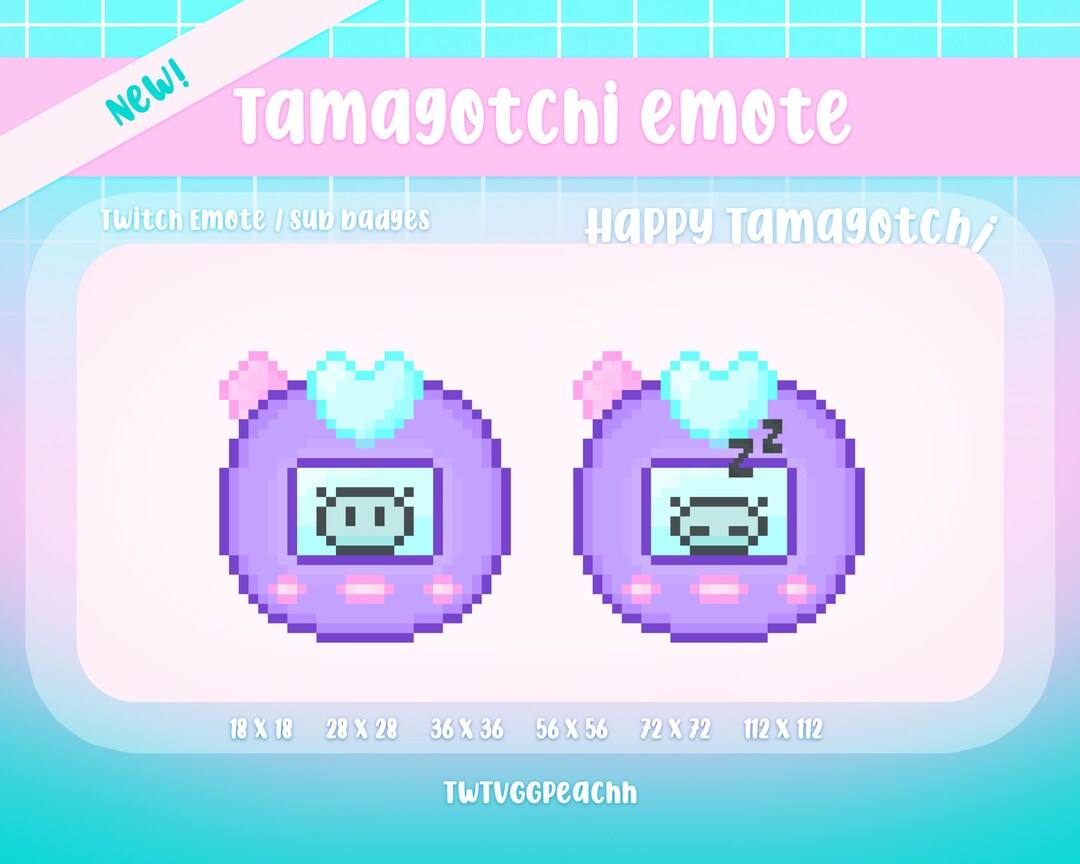 CUTE ANIMATED Tamagotchi Twitch Emotes / Sub Badges / Kawaii Bits Cheer ...
