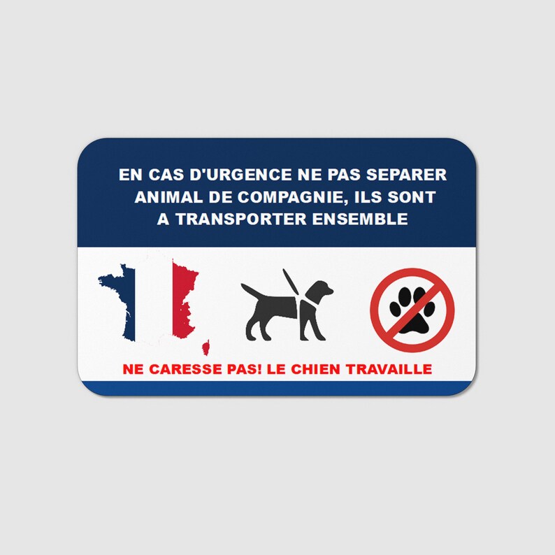 Assistance Dog Card in French Carte De Chien D'assistance - Etsy
